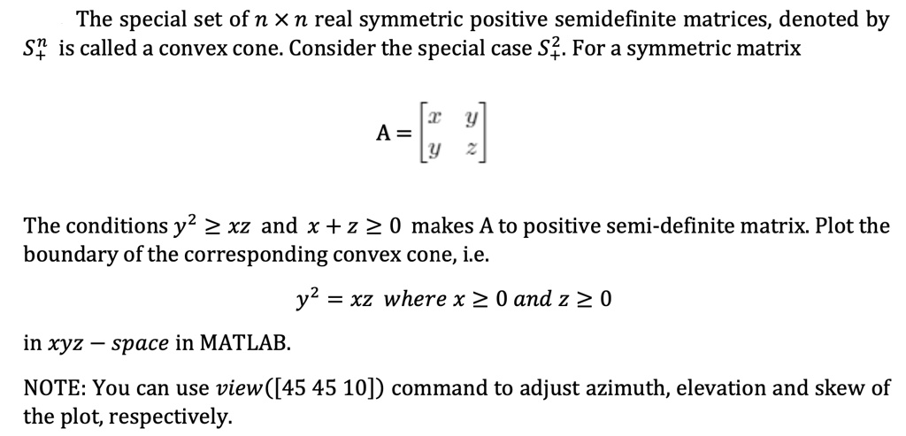 Solvedthe Special Set Ofn X N Real Symmetric Positive Semidefinite Matrices Denoted By Sf Is