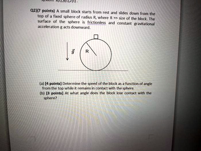 SOLVED:Mnhit 021(7 points) small block starts from - rest and slides down from the top of fixed ...