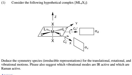 SOLVED: Consider the following hypothetical complex [MLXz1]. Deduce the ...