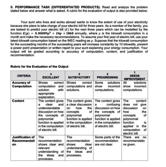 SOLVED: Performance Task (Differentiated Products) Read and analyze the ...