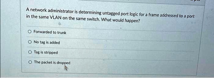SOLVED: A network administrator is determining untagged port logic for ...