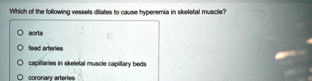 Which of the following vessels dilates to cause hyperemia in skeletal ...