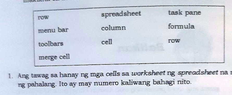 pasagot ng aking tanong spreadsheet column task pane ton menu bar ...