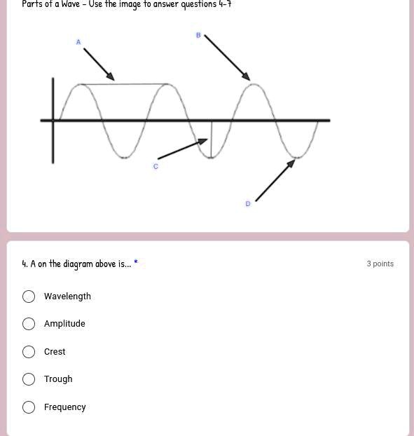 'I need help diagram in first pic Parts of Wave Use The image To answer ...