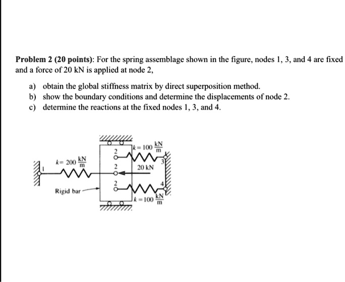 [GET ANSWER] Problem 2 (20 points): For the spring assemblage shown in ...