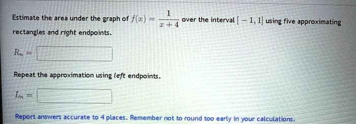 SOLVED:Estimate the area under the graph of f(x) rectangles and right endpoints over the ...