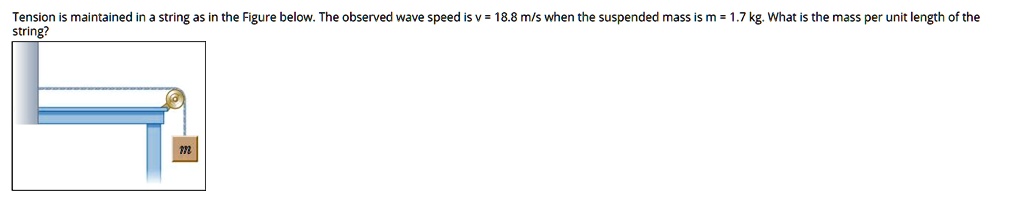 SOLVED: Tension is maintained in string as in the Figure below: The observed wave speed is v ...