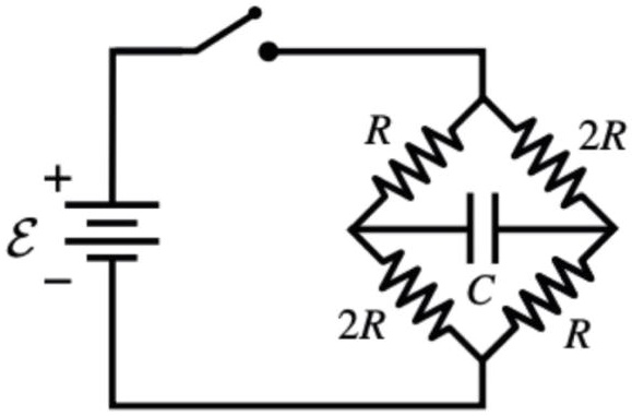 SOLVED: In the adjacent circuit the switch is initially open and the ...