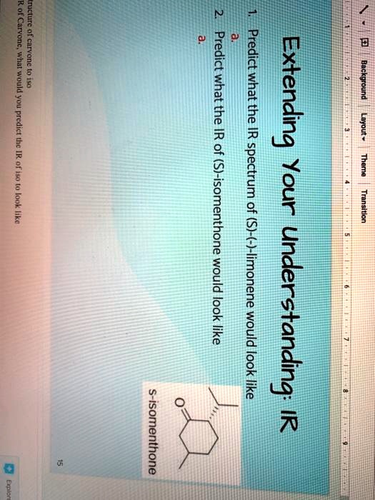 SOLVED: Rof Carvone. 111 Pedro Walt, what would the IR spectrum of (S ...