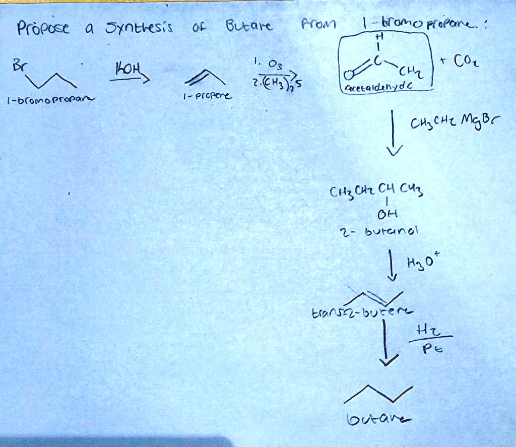 SOLVED: Would this synthesis of butane from 1-bromopropane work? If not ...