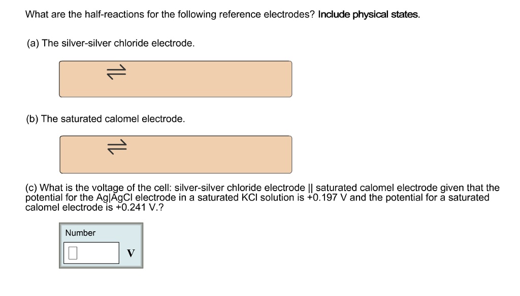 SOLVED: What are the half-reactions for the following reference ...