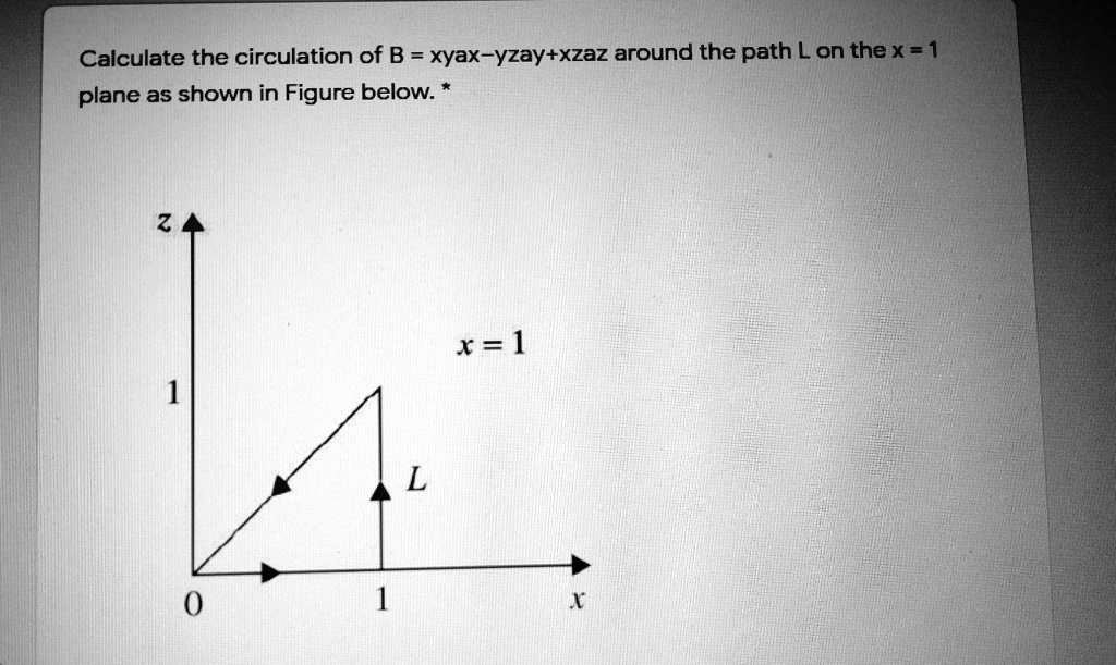 calculate the circulation of b xyaxyzayxzaz around the path l on the x ...