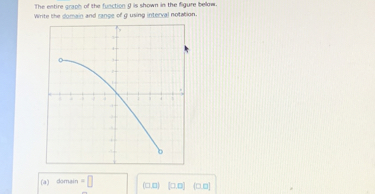 SOLVED: The entire graph of the function g is shown in the foure below ...