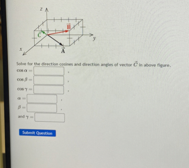 SOLVED: Solve for the direction cosines and direction angles of vector ...
