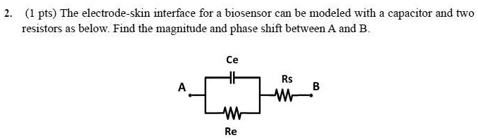 SOLVED: The electrode-skin interface for a biosensor can be modeled ...