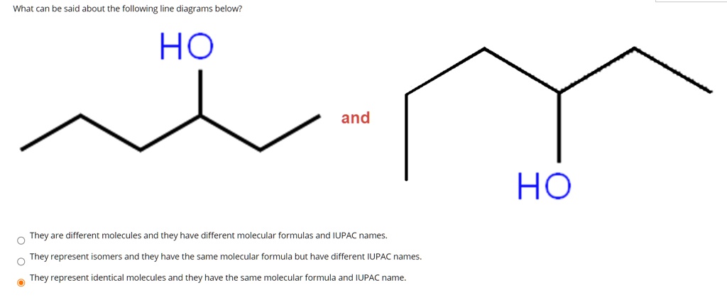 SOLVED: What can be said about the following line diagrams below? HO ...
