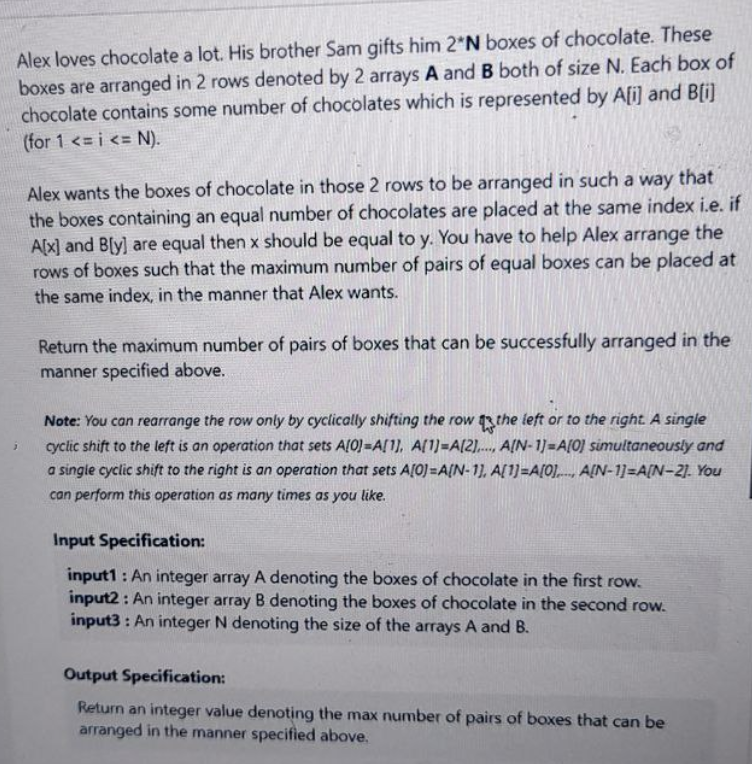 Alex loves chocolate a lot. His brother Sam gifts him 2^* N boxes of ...