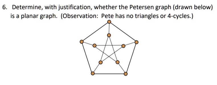 determine with justification whether the petersen graph drawn below is ...