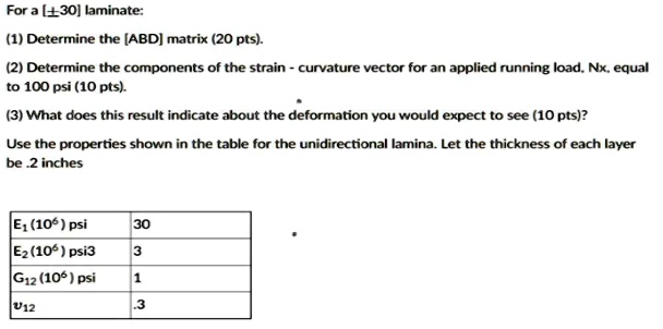 SOLVED: Q1) Answer the 3 parts in the above section using Matlab: Part 1 - Determine the ABD ...