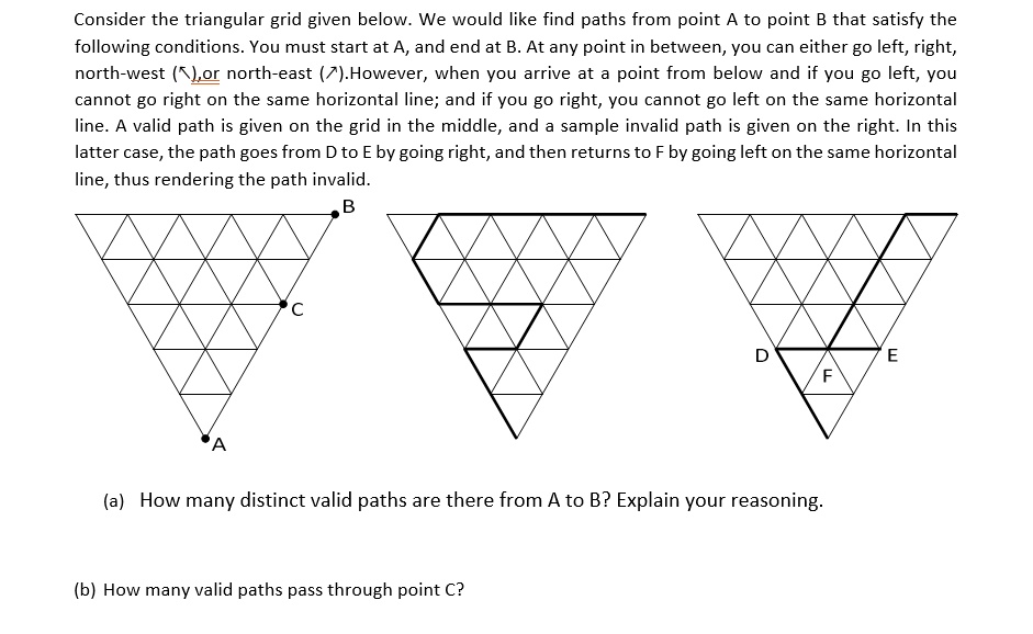 SOLVED: Consider the triangular grid given below. We would like find ...