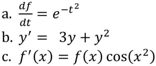 from the differential equations provided determine which is the ...