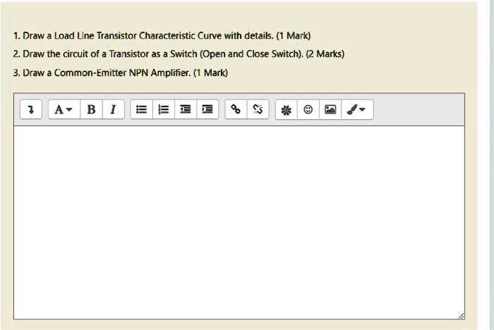 Solved 1 Draw Load Line Transistor Characteristic Curve With Detail