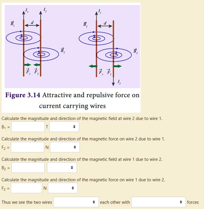 SOLVED: B, Figure 3.14 Attractive and repulsive force on current ... SOLVED: B, Figure 3.14 Attractive and repulsive force on current ...