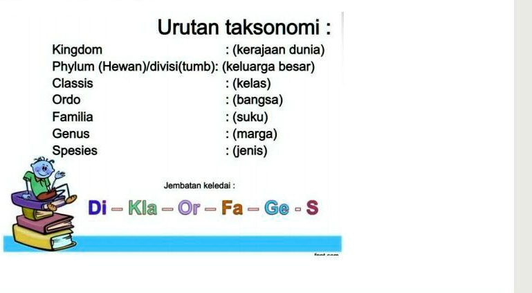 SOLVED: mksd nya apa ya kk? Urutan taksonomi Kingdom (kerajaan dunia ...