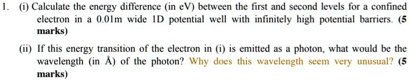 I calculate the energy difference in ev between the first...