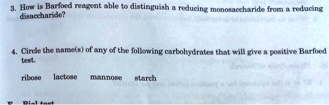 SOLVED: How is Barfoed reagent able to distinguish reducing ...