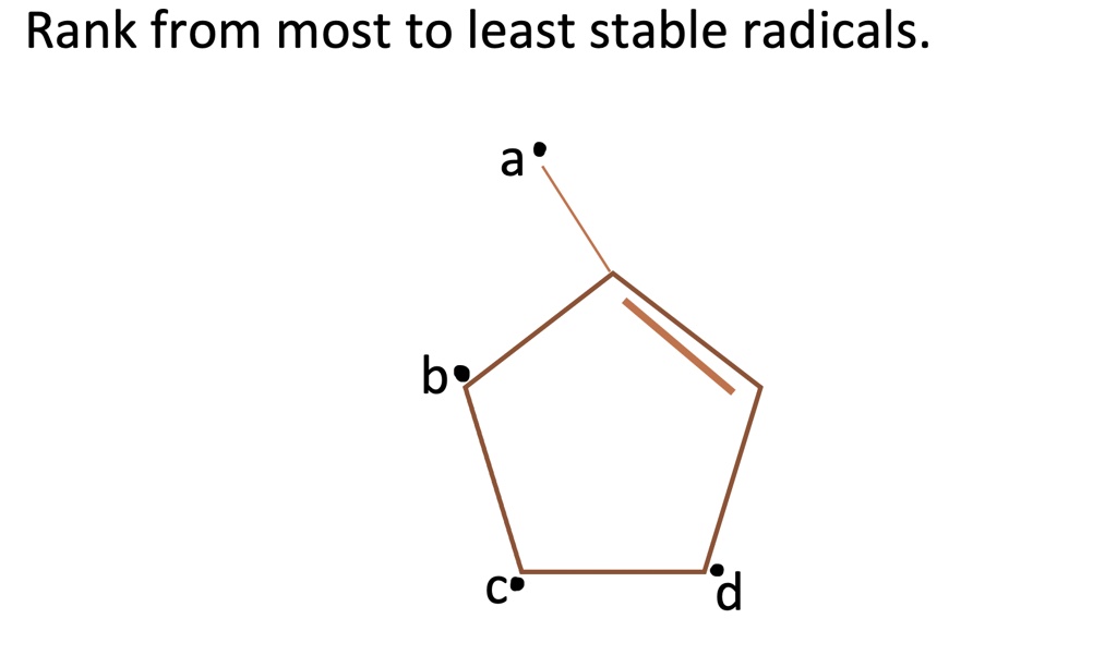 SOLVED: Rank from most to least stable radicals.