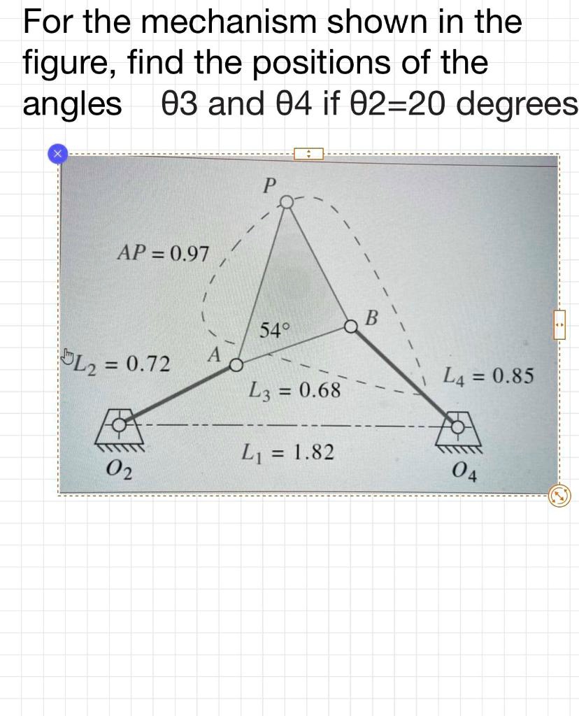 For the mechanism shown in the figure, find the positions of the angles ...
