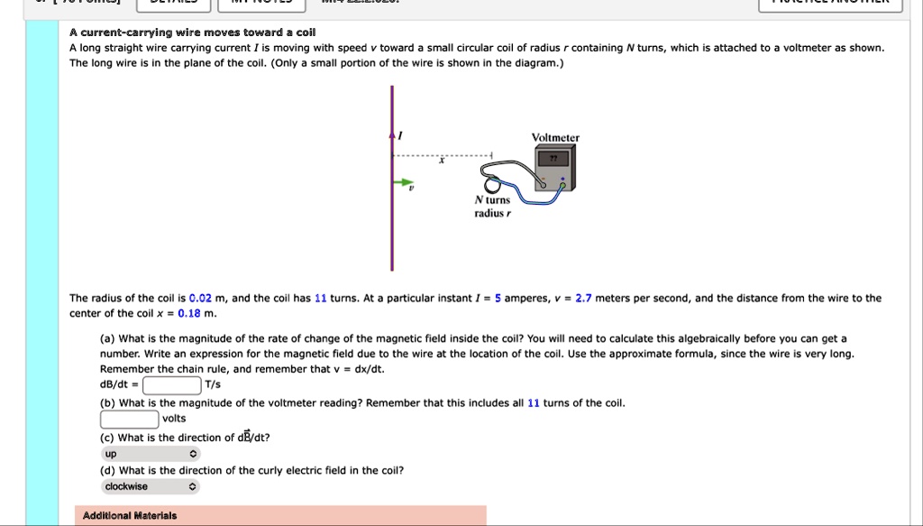 a current carrying wire moves toward a coil a long straight wire ...