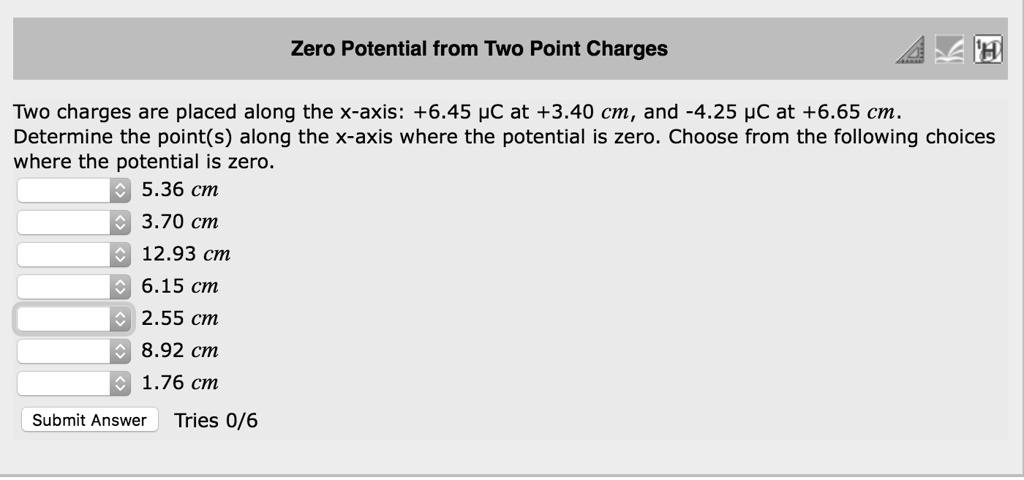 SOLVED:Zero Potential from Two Point Charges Two charges are placed ...