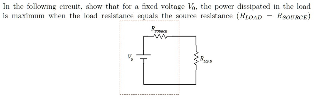 in the following circuit show that for fixed voltage vo the power ...