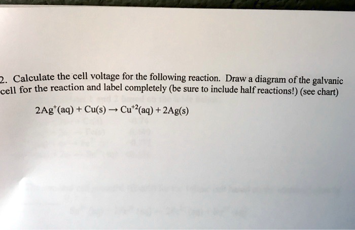 2. Calculate the cell voltage for the following reaction. Draw a ...
