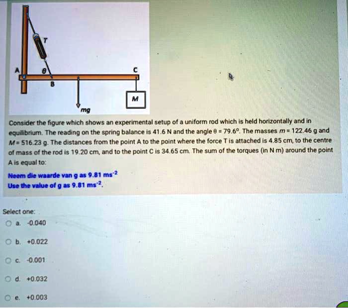 SOLVED: ma Consider the figure which shows an experimental setup of a ...