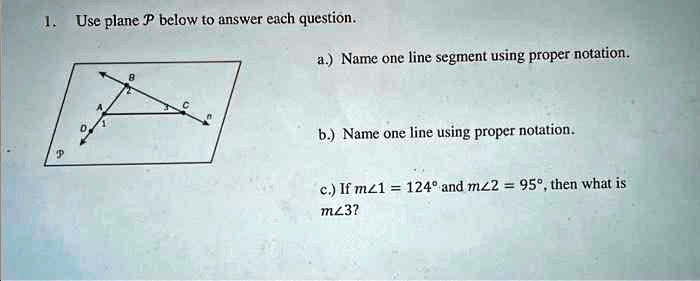 SOLVED: Texts: All parts please Use plane P below to answer each question. a. Name one line ...