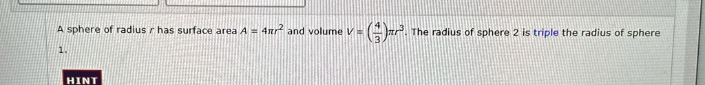 a sphere of radius r has surface area a 4pi r2 and volume v frac43pi r3 ...