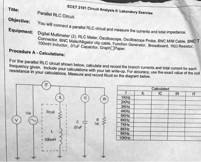 Title: ECET 2101 Circuit Analysis II: Laboratory Exercise Objective ...