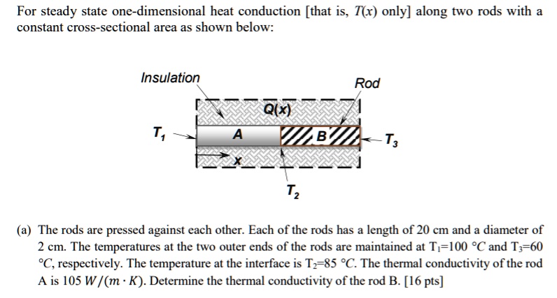 For steady state one-dimensional heat conduction [that is, T(x) only ...