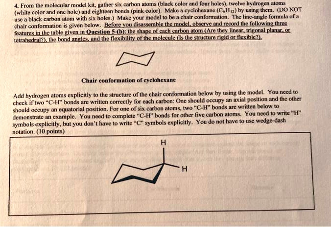 SOLVED: From the molecular model kit: gather six carbon atoms (black ...
