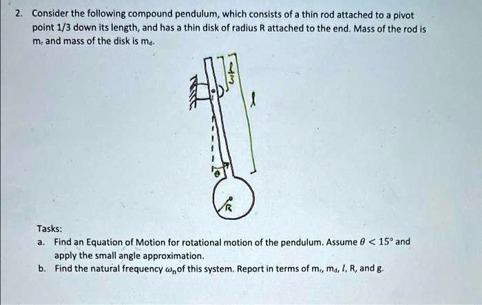 SOLVED: Consider the following compound pendulum, which consists of a ...