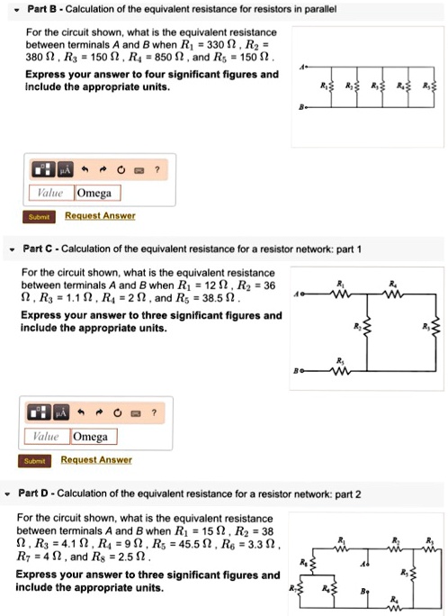 SOLVED: Part B - Calculation of the equivalent resistance for resistors ...