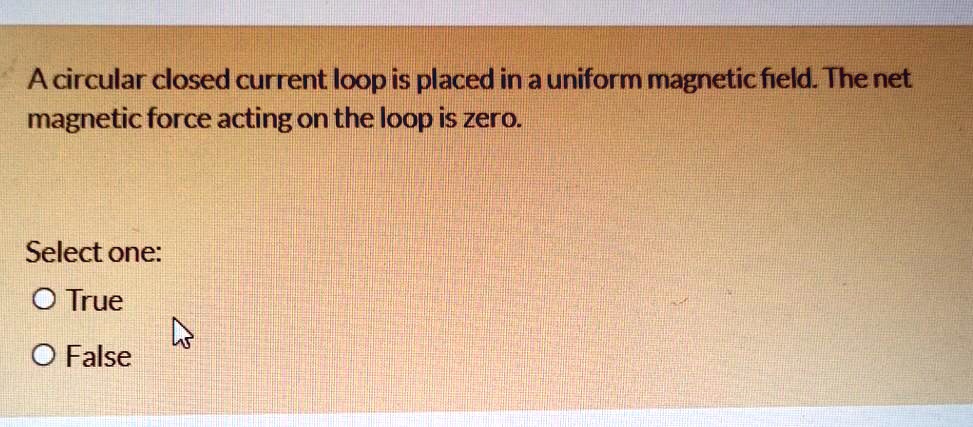 Solved A Circular Closed Current Loop Is Placed In A Uniform Magnetic