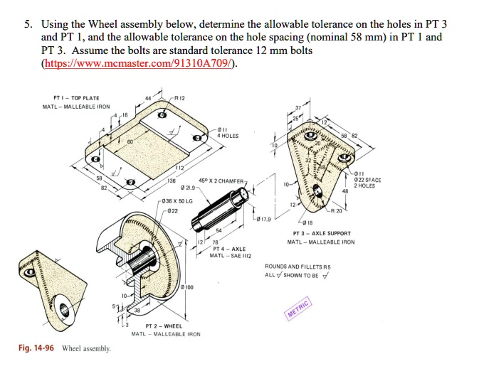 5 using the wheel assembly below determine the allowable tolerance on ...