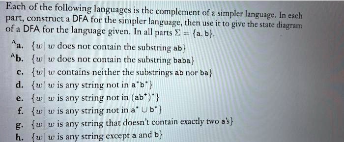 each of the following languages is the complement of simnpler language ...