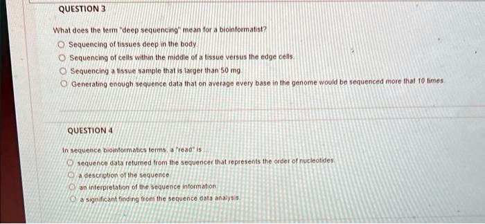 SOLVED: molecular biology QUESTION3 What does the termdeep ...
