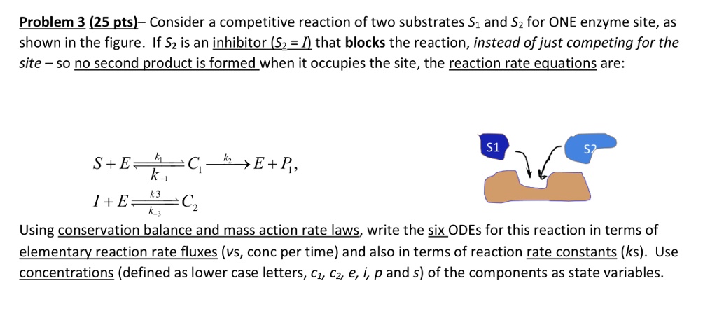 SOLVED: Problem 3 (25 pts) - Consider a competitive reaction of two ...