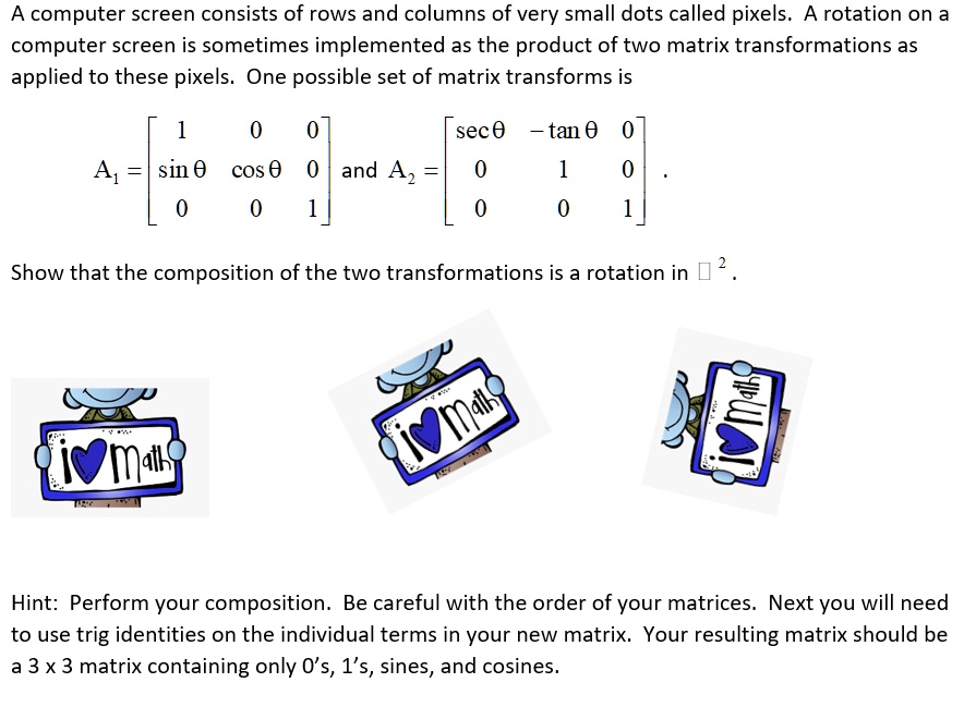 SOLVED: A computer screen consists of rows and columns of very small ...